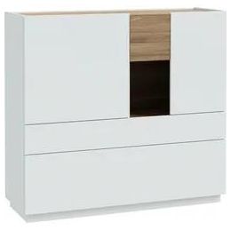 Highboard FORTE "Lewisville", grau (secret grau, valencia eiche), B:119,7cm H:111,2cm T:41cm, Spanplatte, Sideboards, Highboard