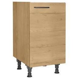 Sp&uuml;lenschrank Nobilia "Structura", Ausrichtung w&auml;hlbar, vormontiert, in den Breiten", braun (front und korpus: eiche sierra nachbildung), B:45cm H:87cm T:58,3cm, Schr&auml;nke, Sp&uuml;lenschrank, 45 und 60 cm, mit h&ouml;henverstellbaren Sockelf&uuml;&szlig;en