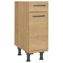 Unterschrank Nobilia "Structura", Ausrichtung w&auml;hlbar, vormont., in den Breiten 30, 45 und", braun (front und korpus: eiche sierra nachbildung), B:30cm H:87cm T:58,3cm, Schr&auml;nke, Unterschrank, 60 cm Breite, mit h&ouml;henverstellbaren Sockelf&uuml;&szlig;en, vormontiert