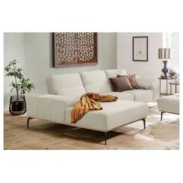 Ecksofa W.Schillig "run, Designsofa mit tollem Sitzkomfort, bequem, L-Form", wei&szlig; (cream wei&szlig; z73), B:299cm H:88cm T:178cm, Longlife Xtra-Leder Z73: Naturwalkleder der Luxusklasse aus den erlesensten Rohh&auml;uten. Hautst&auml;rke 1, 1 &ndash; 1, 3 mm;ROHLEDER Jacquard-Flachgewebe Q2 W60 (63% Polyester, 37% Polyacryl);ROHLEDER Chenille-Flachgewebe Q2 W77 (68% Polyacryl, 32% Polyester);Stoff S37 (100% Polyester),