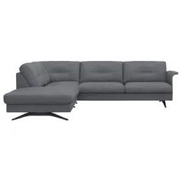 Ecksofa FLEXLUX "Glow, super bequem durch hochwertigem Sitzaufbau mit Federkern, L-Form", blau (navy blau), B:268cm H:81cm T:224cm, 62% Polyester/17%Baumwolle/14%Viscose/7%Leinen, Sofas, Ecksofa, Skandinavisches Design, In hochwertiger Verarbeitung
