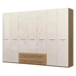 Kleiderschrank OTTO HOME "Gala, beige hochgl&auml;nzend UV lackiert, kratzfest, FSC-zertifiziert", beige (beige, pacific walnut), B:317cm H:224cm T:56cm, Holzwerkstoff, MDF, Schr&auml;nke, Kleiderschrank, hoher Schrank (224cm), wahlweise in 4 Breiten, Made in Europe