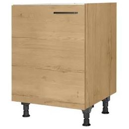 Sp&uuml;lenschrank Nobilia "Structura", Ausrichtung w&auml;hlbar, vormontiert, in den Breiten", braun (front und korpus: eiche sierra nachbildung), B:60cm H:87cm T:58,3cm, Schr&auml;nke, Sp&uuml;lenschrank, 45 und 60 cm, mit h&ouml;henverstellbaren Sockelf&uuml;&szlig;en