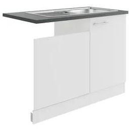 Sp&uuml;lenschrank Optifit "Bella", wei&szlig; (wei&szlig;, wei&szlig;, anthrazit), B:110cm H:84,8cm T:60cm, Holzwerkstoff, Schr&auml;nke, Sp&uuml;lenschrank, Breite 110 cm, f&uuml;r teilintegrierten Geschirrsp&uuml;ler