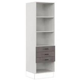 Seitenschrank IMPULS K&Uuml;CHEN "Prag", Breite/H&ouml;he: 60/190,7 cm, mit Soft-Close", grau (beton, optik schiefer dunkelgrau), B:60cm H:190,7cm T:57,6cm, Dekorfolie, Holzwerkstoff, Schr&auml;nke, Seitenschrank, vormontiert, mit Schubk&auml;sten, mit verstellbaren Fachb&ouml;den