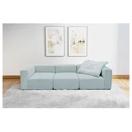3-Sitzer Home Affaire "Utvik bestehend aus 2 Eck- und 1 Mittelelement", blau (hellblau), B:301cm H:69cm T:108cm, 95% Polyester, 5% Nylon, Sofas, einzelne Module f&uuml;r individuelle Zusammenstellung