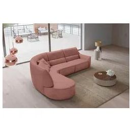 Ecksofa Egoitaliano "Puffy, extravagant & edel, Retro Designsofa, hoher Sitzkomfort, L-Form", braun (cedar wood), B:330cm H:88cm T:205cm, Sofas, Ecksofa, mit Ottomane, wahlweise mit und ohne elektrischer Relaxfunktion