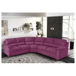 Ecksofa Egoitaliano "Doris, modernes Designerecksofa in hochwertigen Microfaserqualit&auml;ten", pink (fuchsia), B:266cm H:90cm T:246cm, Luxus-Mikrofaser BLUSH (100% Polyester) ist ein innovatives Mikrofasergewebe mit wasser- und fleckenabweisenden Eigenschaften. Sie verhindert das Eindringen von Fl&uuml;ssigkeiten und &Ouml;len in das Textilgewebe. Mit einer neutralen Seifenl&ouml;sung k&ouml;nnen Flecken von Kaffee, Tee