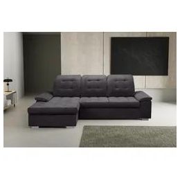 Ecksofa WERK2 "Carmen, mit Bettfunktion & Bettkasten, optional Sitztiefenverstellung", grau (anthrazit), B:264cm H:105cm T:170cm, 92% Polyester, 8% Nylon, Sofas, Ecksofa, mit Sitztiefenverstellung, Luxus-Microfaser Chenille, Anthrazit