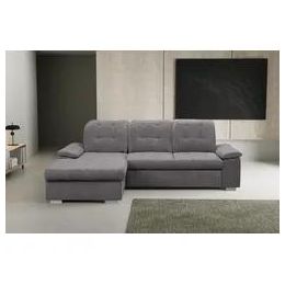 Ecksofa WERK2 "Carmen, mit Bettfunktion & Bettkasten, optional Sitztiefenverstellung", grau, B:264cm H:105cm T:170cm, 92% Polyester, 8% Nylon, Sofas, Ecksofa, ohne Sitztiefenverstellung, Luxus-Microfaser Chenille, Grau