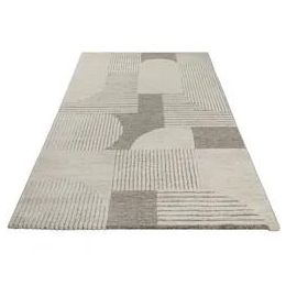 Teppich Wecon Home "Mats", beige (creme,beige), B:120cm H:18mm L:170cm, Kunstfaser, Teppiche, Teppich, Gewebt, Hoch-Tief, pflegeleicht, Retro Design, Scandi, Wohnzimmer