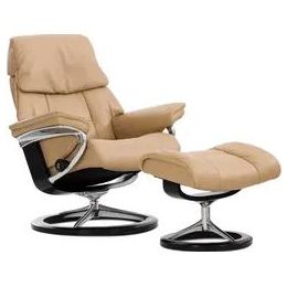 Relaxsessel stressless "Ruby", braun (latte batick), B:88cm H:101cm T:78cm, Leder BATICK: durchgef&auml;rbtes und genarbtes M&ouml;belleder;Leder PALOMA: durchgef&auml;rbtes Semianilin-M&ouml;belleder, Sessel, Relaxsessel, mit Signature Base, Gr&ouml;&szlig;e L, Gestell Eiche, Wenge, Braun & Schwarz