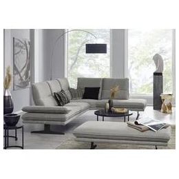 Ecksofa W.Schillig "broadway, Designsofa, toller Sitzkomfort, zeitlos, elegant, L-Form", grau (steel s22), B:284cm H:94cm T:224cm, Flachgewebe S22 (100% Polyester), Sofas, Ecksofa, Sitztiefenverstellung, Kopfteil- & Seitenteilverstellung, Breite 284cm