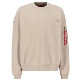 Sweater Alpha Industries "Alpha Essentials RL Sweatshirt", Herren, Gr. M, beige (vintage sand), Obermaterial: 70% Baumwolle, 30% Polyester, normal, Sweatshirts Sweater