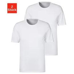 T-Shirt s.Oliver, Herren, Gr. M, wei&szlig;, Jersey, Obermaterial: 95% Baumwolle, 5% Elasthan, unifarben, Basic, bequem normal, Rundhals, abgesteppte Kante, Shirts T-Shirt, klassisches Unterziehshirt