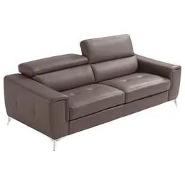 Schlafsofa Egoitaliano "Francine Designsofa, Loungesofa mit Dauerschlaffunktion, Breite 233 cm", grau (graphit), B:233cm H:100cm T:106cm, Leder &raquo;BULL&laquo; (echtes Rindsleder). Geschliffenes, pigmentiertes und behandeltes Rindsleder mit einer Dicke von 1, 3-1, 5 mm. Dieses Leder zeigt eine ziemlich weiche Hand mit einem halb undurchsichtigen Aussehen. Es handelt sich um ein gesch&uuml;tztes Leder. Eine leic