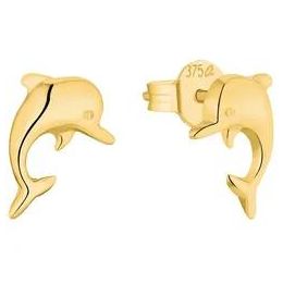 Paar Ohrstecker Amor "Dolphins", gold (goldfarben), Ohrringe, M&auml;dchen, Gelbgold 375