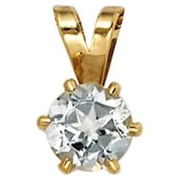 Kettenanh&auml;nger Jobo "Anh&auml;nger mit Aquamarin", gelb (gelbgold 585), Schmuckanh&auml;nger, Damen, Gelbgold 585, Kettenanh&auml;nger, 585 Gold