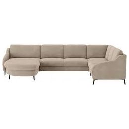 Sit & More Wohnlandschaft SIT & MORE "Soul U-Form", beige, B:372cm H:90cm T:227cm, 100% Polyester, Sofas, Wohnlandschaft, wahlweise mit Bettfunktion und Schubkasten