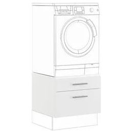 Waschmaschinenumbauschrank IMPULS K&Uuml;CHEN "Valencia", Breite/H&ouml;he: 60/43,5 cm, mit Soft-Close", wei&szlig;, B:60cm H:43,5cm T:57,6cm, Dekorfolie, Holzwerkstoff, Schr&auml;nke, mit Schubkasten, mit Auszug, mit Auflagen f&uuml;r W&auml;schekorb