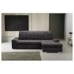 Ecksofa WERK2 "Carmen, mit Bettfunktion & Bettkasten, optional Sitztiefenverstellung", grau (anthrazit), B:264cm H:105cm T:170cm, 92% Polyester, 8% Nylon, Sofas, Ecksofa, mit Sitztiefenverstellung, Luxus-Microfaser Chenille, Anthrazit