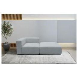 Sofa-Eckelement Home Affaire "Utvik bestehend aus Eckelement und Hocker", grau, B:108cm H:69cm T:206cm, 95% Polyester, 5% Nylon, Polsterelemente, als Modul oder separat verwendbar