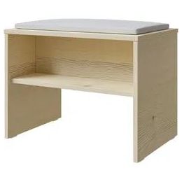 Badkommode SAPHIR "Badezimmer Sitzbank inkl. Sitzkissen aus Kunstleder in wei&szlig; und Ablage", beige (polar pinie quer nachbildung), B:60cm H:48cm T:40cm, Spanplatte, Sideboards, verschiedene Farben, Garderobenbank 60 cm breit, gepolstert