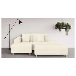 Ecksofa OTTO HOME "Suyala", beige (creme), B:258cm H:85cm T:168cm, 100% Polyester, Sofas, Ecksofa, L-Form mit Hocker