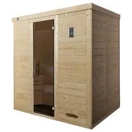 Sauna Weka "Kemi", beige (natur), Bio-Ofen, externe Steuerung, 7,5 kW, Saunen, 7,5 kW Bio-Ofen mit digitaler Steuerung