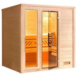 Sauna Weka "Bergen", beige (natur), Saunaofen, externe Steuerung, 7,5 kW, Saunen, 7,5 kW-Ofen mit digitaler Steuerung