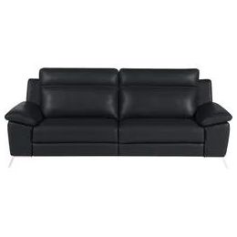 3-Sitzer Calia italia "Roby italienisches Designsofa mit exzellentem Sitzkomfort", schwarz (nero), B:214cm H:95cm T:96cm, Sofas, inkl. elektrischer Relaxfunktion