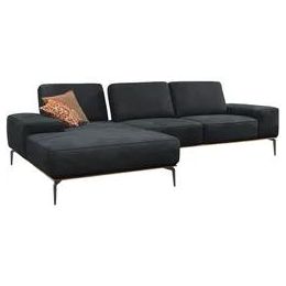 Ecksofa W.Schillig "run, Designsofa mit tollem Sitzkomfort, bequem, L-Form", schwarz (nachtschwarz z73), B:319cm H:88cm T:178cm, Longlife Xtra-Leder Z73: Naturwalkleder der Luxusklasse aus den erlesensten Rohh&auml;uten. Hautst&auml;rke 1, 1 &ndash; 1, 3 mm;ROHLEDER Jacquard-Flachgewebe Q2 W60 (63% Polyester, 37% Polyacryl);ROHLEDER Chenille-Flachgewebe Q2 W77 (68% Polyacryl, 32% Polyester);Stoff S37 (100% Polyes