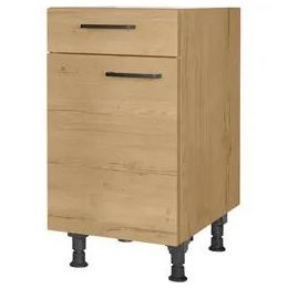 Unterschrank Nobilia "Structura", Ausrichtung w&auml;hlbar, vormont., in den Breiten 30, 45 und", braun (front und korpus: eiche sierra nachbildung), B:45cm H:87cm T:58,3cm, Schr&auml;nke, Unterschrank, 60 cm Breite, mit h&ouml;henverstellbaren Sockelf&uuml;&szlig;en, vormontiert
