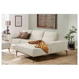 Ecksofa W.Schillig "run, Designsofa mit tollem Sitzkomfort, bequem, L-Form", wei&szlig; (cream wei&szlig; z73), B:319cm H:88cm T:178cm, Longlife Xtra-Leder Z73: Naturwalkleder der Luxusklasse aus den erlesensten Rohh&auml;uten. Hautst&auml;rke 1, 1 &ndash; 1, 3 mm;ROHLEDER Jacquard-Flachgewebe Q2 W60 (63% Polyester, 37% Polyacryl);ROHLEDER Chenille-Flachgewebe Q2 W77 (68% Polyacryl, 32% Polyester);Stoff S37 (100% Polyester),