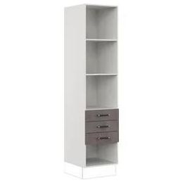 Seitenschrank IMPULS K&Uuml;CHEN "Prag", Breite/H&ouml;he: 50/205,1 cm, mit Soft-Close", grau (beton, optik schiefer dunkelgrau), B:50cm H:205,1cm T:57,6cm, Dekorfolie, Holzwerkstoff, Schr&auml;nke, Seitenschrank, vormontiert, mit Schubk&auml;sten, mit verstellbaren Fachb&ouml;den