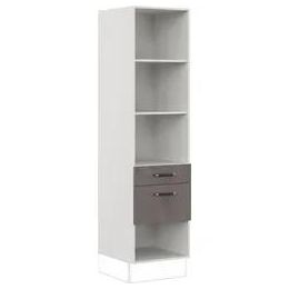 Seitenschrank IMPULS K&Uuml;CHEN "Prag", Breite/H&ouml;he: 50/190,7 cm, mit Soft-Close", grau (beton, optik schiefer dunkelgrau), B:50cm H:190,7cm T:57,6cm, Dekorfolie, Holzwerkstoff, Schr&auml;nke, Seitenschrank, vormontiert, mit Schubkasten, mit Auszug, mit verstellbaren Fachb&ouml;den