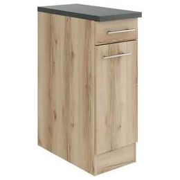 Unterschrank Optifit "Bella", beige (wildeiche, wildeiche, anthrazit), B:30cm H:84,8cm T:60cm, Holzwerkstoff, Schr&auml;nke, Unterschrank, Breite 30 cm, 1 T&uuml;r, 1 Einlegeboden, 1 Schubkasten