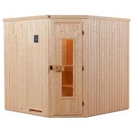 Sauna Weka "Varberg", beige (natur), Saunaofen, externe Steuerung, 7,5 kW, Saunen, 7,5 kW-Ofen mit digitaler Steuerung