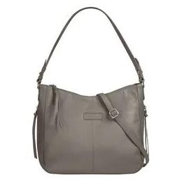 Shopper Bruno Banani, Damen, Gr. B/H/T: 35cm x 28cm x 13cm onesize, grau, Leder, leicht gl&auml;nzend, unifarben, Taschen Shopper, echt Leder