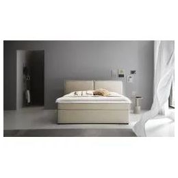 Boxbett "NIKITA", beige (cremewei&szlig;), B:201cm L:209cm, ATLANTIC HOME COLLECTION, Komplettbetten, bodentiefes Bett, wahlweise mit Matratze und Topper