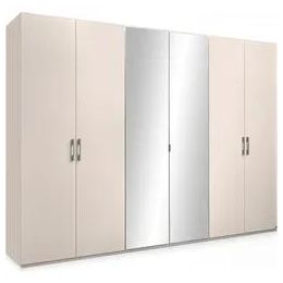 Dreht&uuml;renschrank "Henderson", beige (champagner), B:301cm H:223cm T:60cm, Holzwerkstoff, SET ONE BY Musterring, Schr&auml;nke, Dreht&uuml;renschrank, mit Spiegel, in 2 Breiten, inkl. Fachb&ouml;den und Kleiderstangen