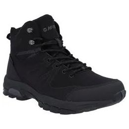 Wanderschuh HI-TEC "JACKDAW MID WP", Damen, Gr. 43, schwarz (schwarz, carbon grau), Synthetik, Textil, Schuhe Wanderschuh, wasserdicht