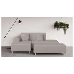 Ecksofa OTTO HOME "Suyala", grau (taupe), B:258cm H:85cm T:168cm, 100% Polyester, Sofas, Ecksofa, L-Form mit Hocker
