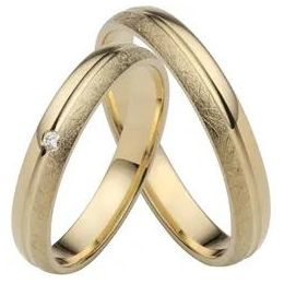 Trauring Firetti "Schmuck Geschenk Gold 750 Hochzeit Ehering "LIEBE" Gr. 58, gold (gelbgoldfarben), Fingerringe, Damen, 58, ohne Brillant, Gelbgold 585, 3,5mm, Trauring, Made in Germany, wahlweise mit oder ohne Brillant