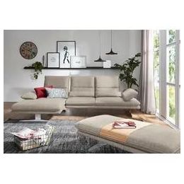 Ecksofa W.Schillig "broadway, Designsofa mit tollem Sitzkomfort, L-Form", braun (sesame s22), B:291cm H:94cm T:164cm, Flachgewebe S22 (100% Polyester), Sofas, Ecksofa, Sitztiefenverstellung, Kopfteil- & Seitenteilverstellung, Breite 291cm