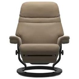 Relaxsessel stressless "Sunrise", braun (almond paloma), B:79cm H:103cm T:78cm, Leder BATICK: BATICK ist ein leicht korrigiertes, durchgef&auml;rbtes und genarbtes M&ouml;belleder, bei dem die meisten Unebenheiten und Spuren in der Regel entfernt wurden.;Leder PALOMA: PALOMA ist ein durchgef&auml;rbtes Semianilin-M&ouml;belleder mit nat&uuml;rlicher Narbung.;ROHLEDER Stoff Q2 FARON: Ein fester zuverl&auml;ssiger Boucl&eacute; mit ein