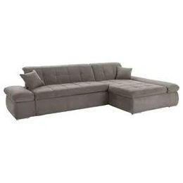 Ecksofa DOMO collection "Moric Luxus - B/T/H 300/172/80 cm, XXL-Format", grau (taupe), B:300cm H:80cm T:172cm, Chenille (85% Polyester, 15% Acryl), Sofas, Ecksofa, L-Form, 140kg Belastung/Sitz, Chenilleoptik, taupe