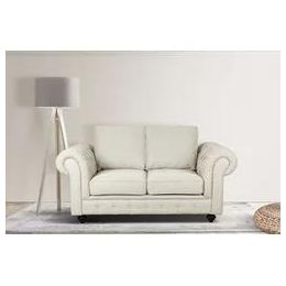 2-Sitzer Home Affaire "MENDITTE", beige (creme), B:170cm H:90cm T:93cm, 100% Polyester, Sofas, Knopfheftung im Armlehnbereich und an der Vorderkante, hohe Qualit&auml;t