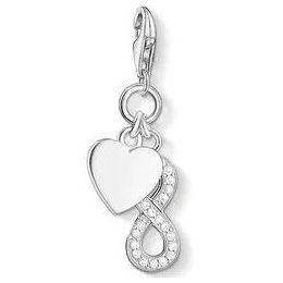 Charm-Einh&auml;nger Thomas Sabo "Herz mit Infinity", bunt (silberfarben, wei&szlig;, wei&szlig;), Charms, Damen, Silber 925 (recycelt), mit Zirkonia (synth.)