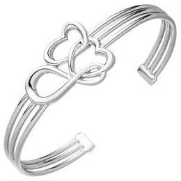 Armspange Jobo "Herzen Unendlich", silber (silber 925), Armb&auml;nder, Damen, Silber 925 (Sterlingsilber), Armspange, 925 Silber